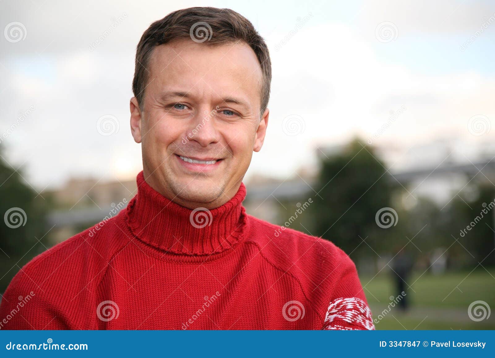 Man in red jumper 2 stock image. Image of cheerful, senior - 3347847