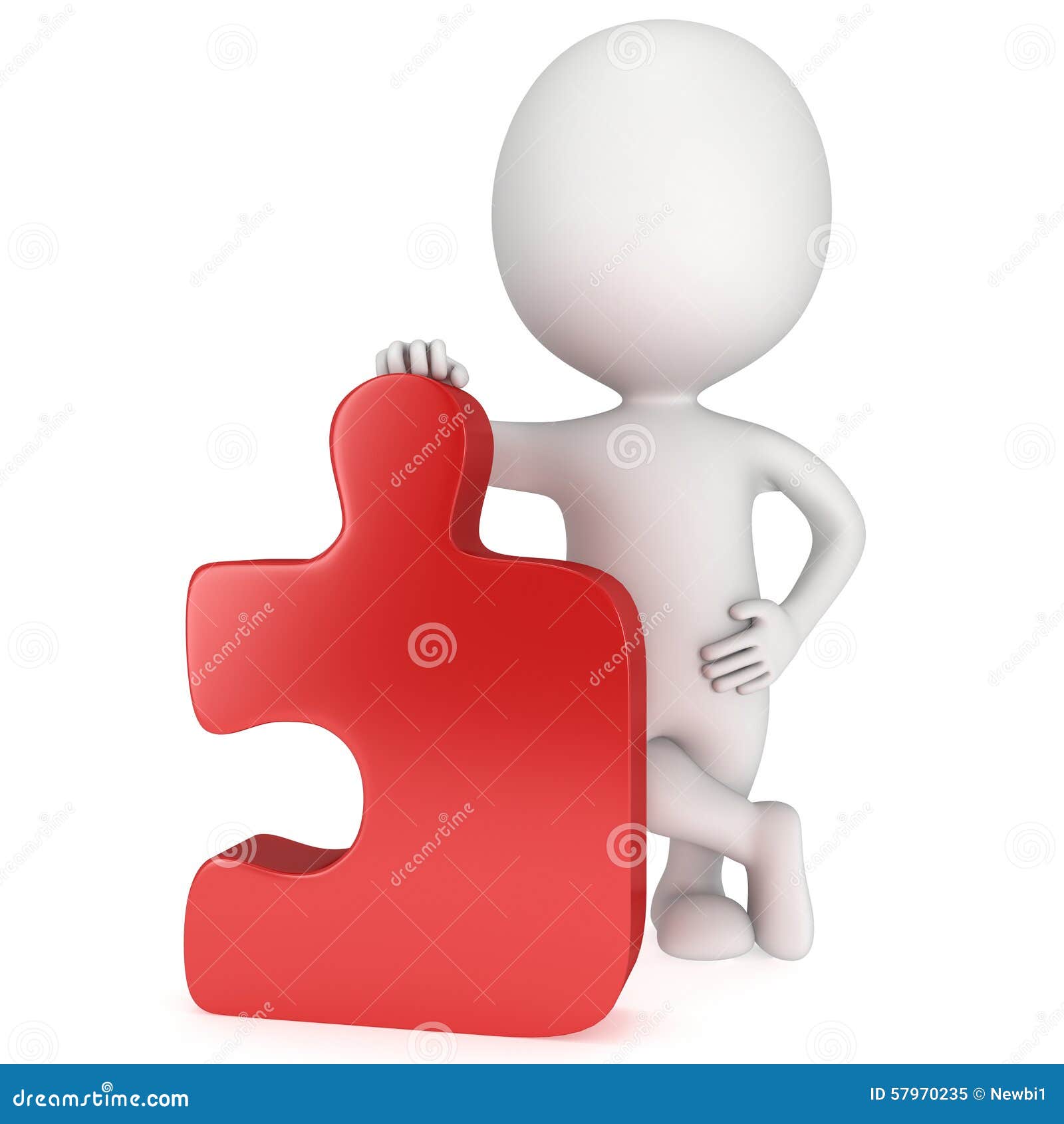Man with red puzzle stock illustration. Illustration of figure - 57970235