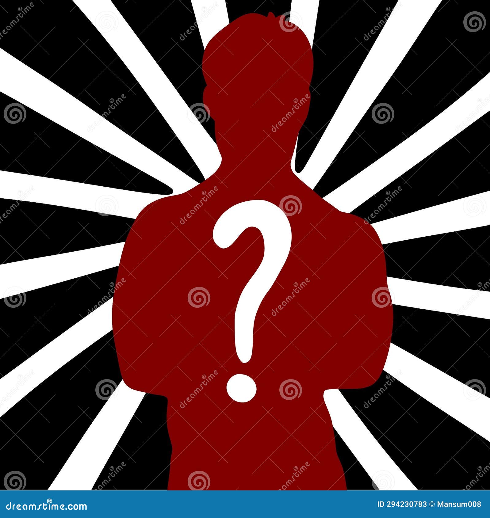 Man with Red Question Mark on Red Background Stock Illustration ...