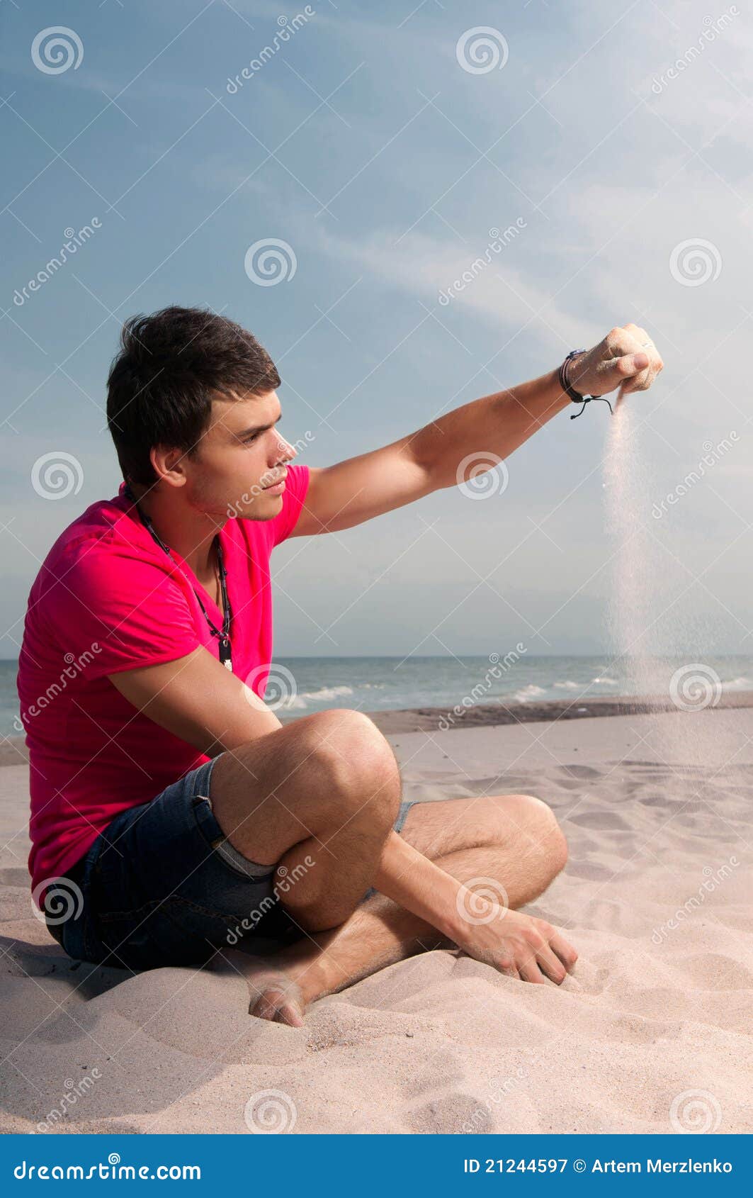 Man in red shirt stock image. Image of freedom, happiness - 21244597