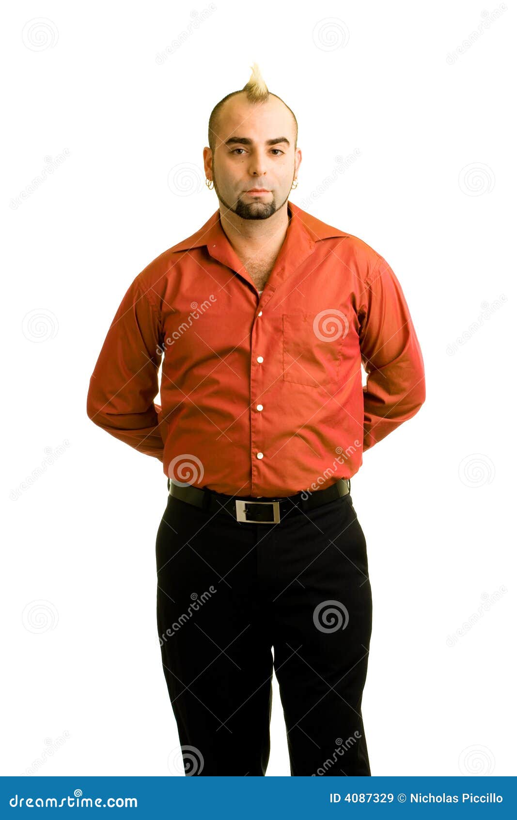 Man in Red Shirt stock image. Image of male, spike, shirt - 4087329