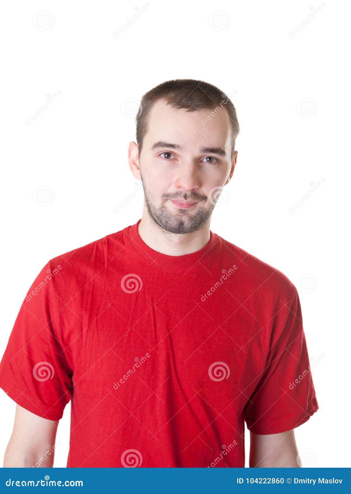 Man in a red shirt stock photo. Image of head, young - 104222860