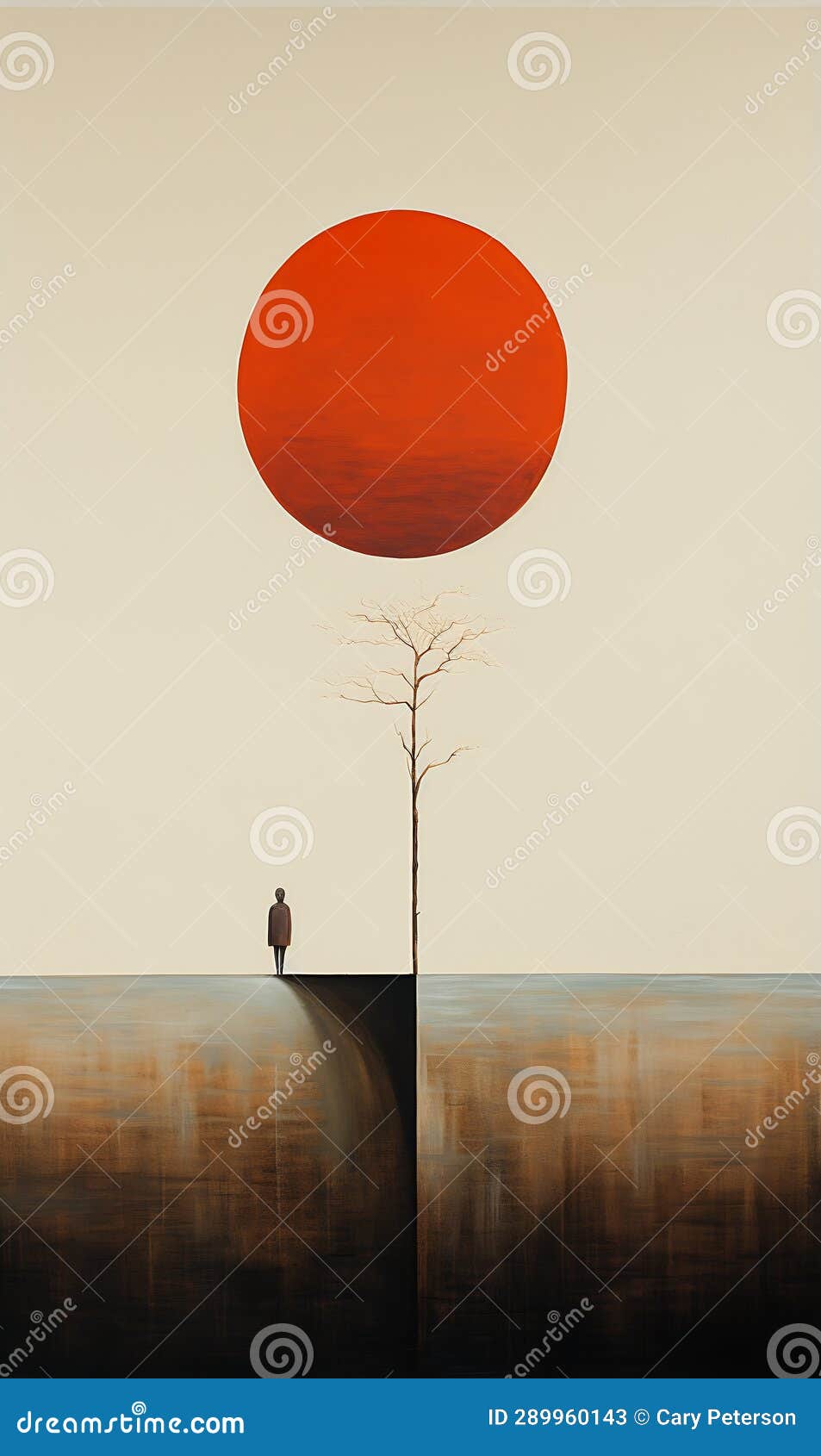 The Man in the Red Sun stock illustration. Illustration of thin - 289960143