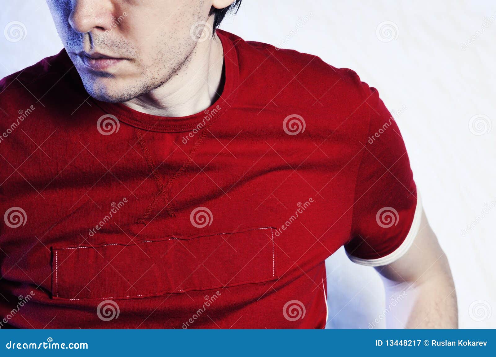 Man in red t-shirt. stock image. Image of european, casual - 13448217