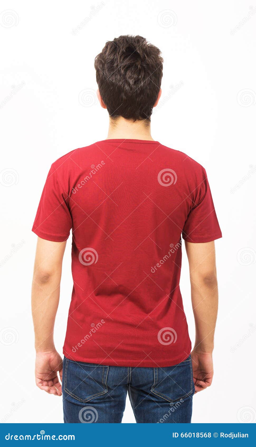 Man in red t-shirt stock photo. Image of brunet, people - 66018568
