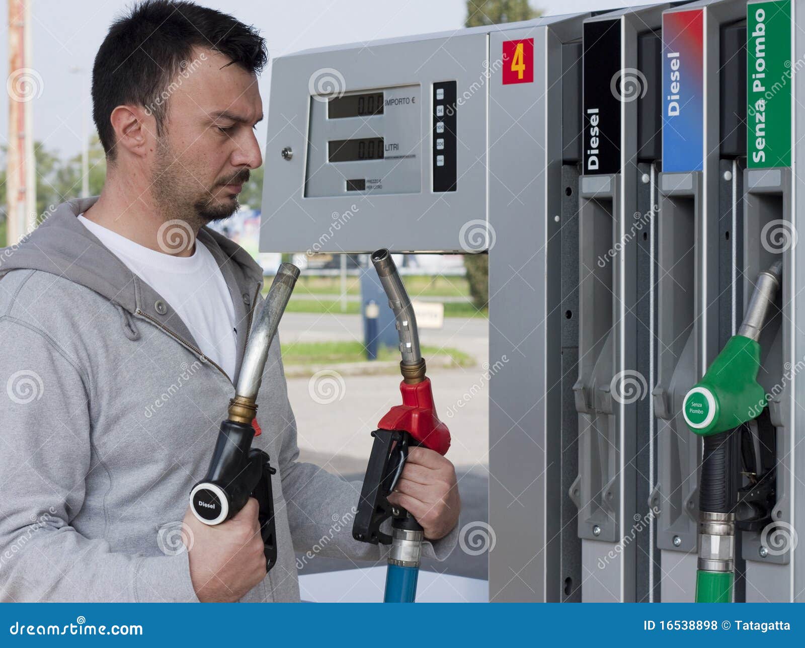 Man Refilling Car stock photo. Image of hose, industry - 16538898