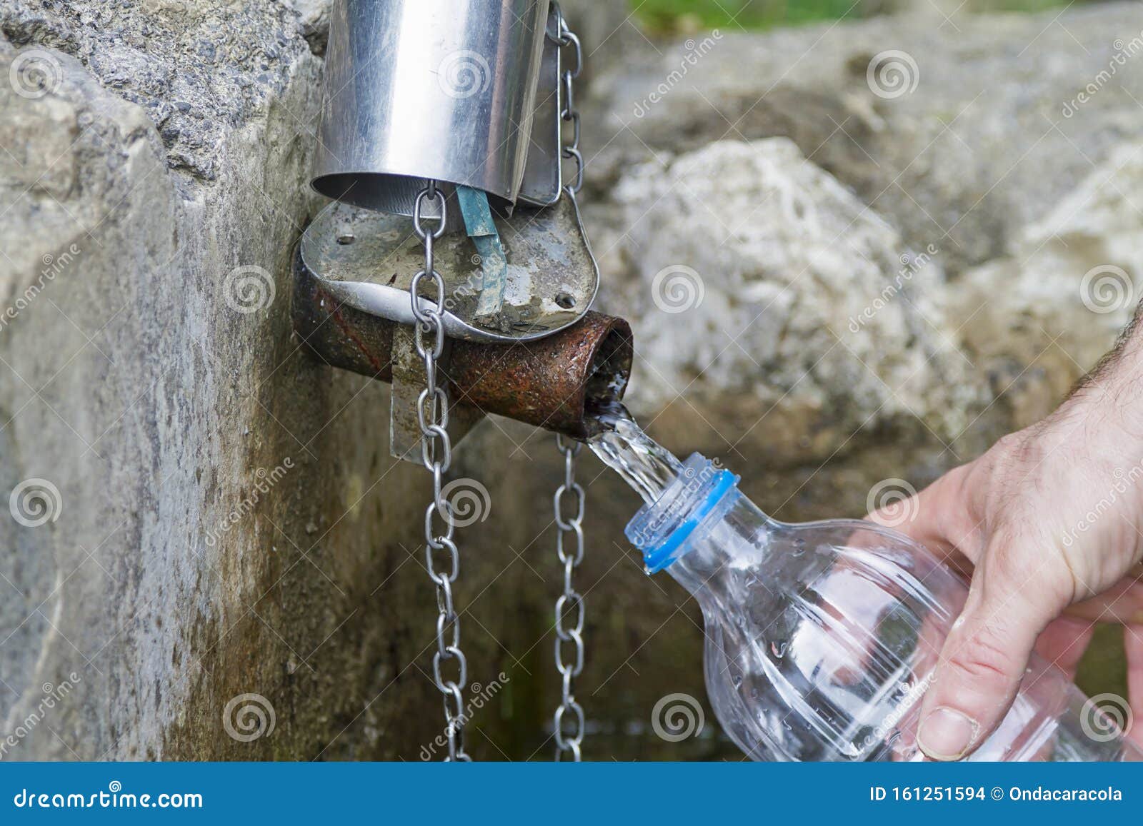 A Man Refilling Spring Water Stock Photo - Image of lifestyle, natural ...