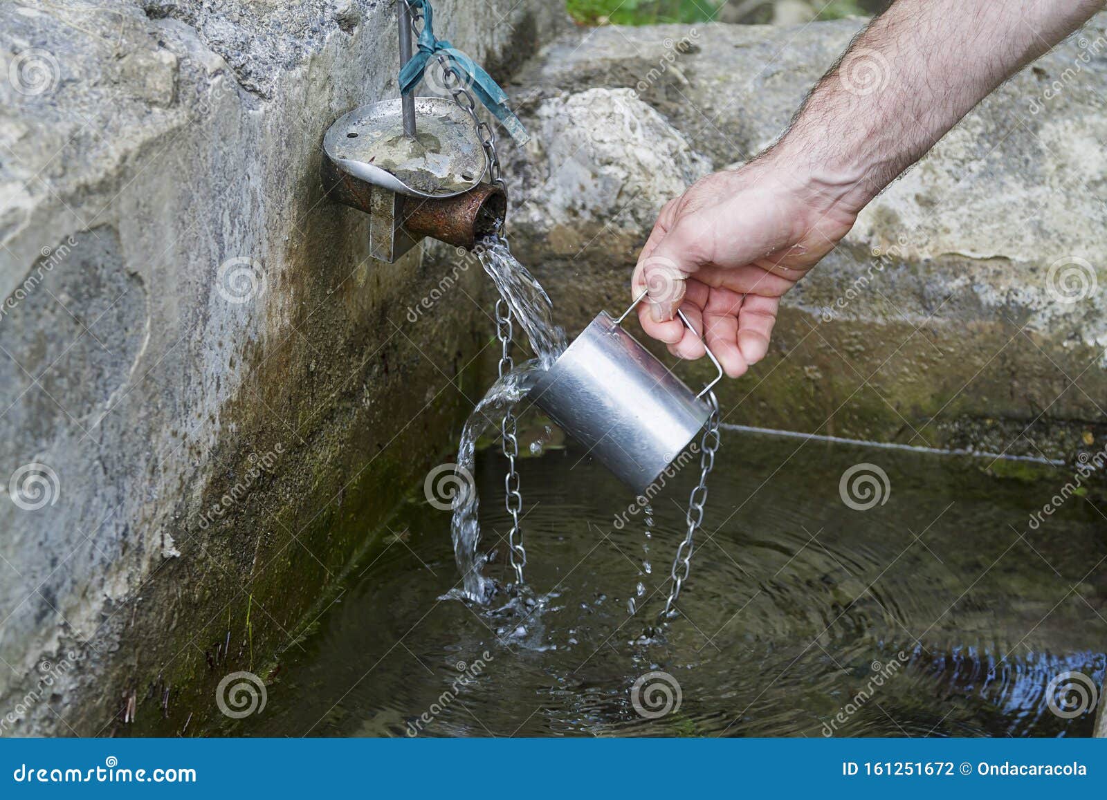 A Man Refilling Spring Water Stock Photo - Image of person, bottle ...