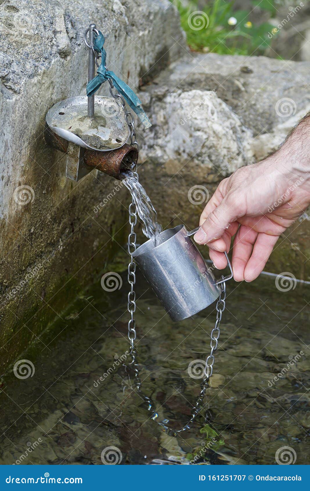 A Man Refilling Spring Water Stock Image - Image of drink, filling ...