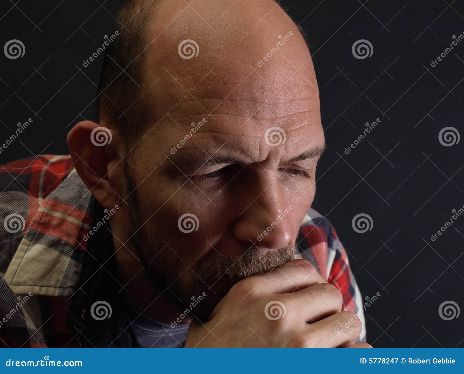 Man Reflecting stock image. Image of loss, tension, plaid - 5778247