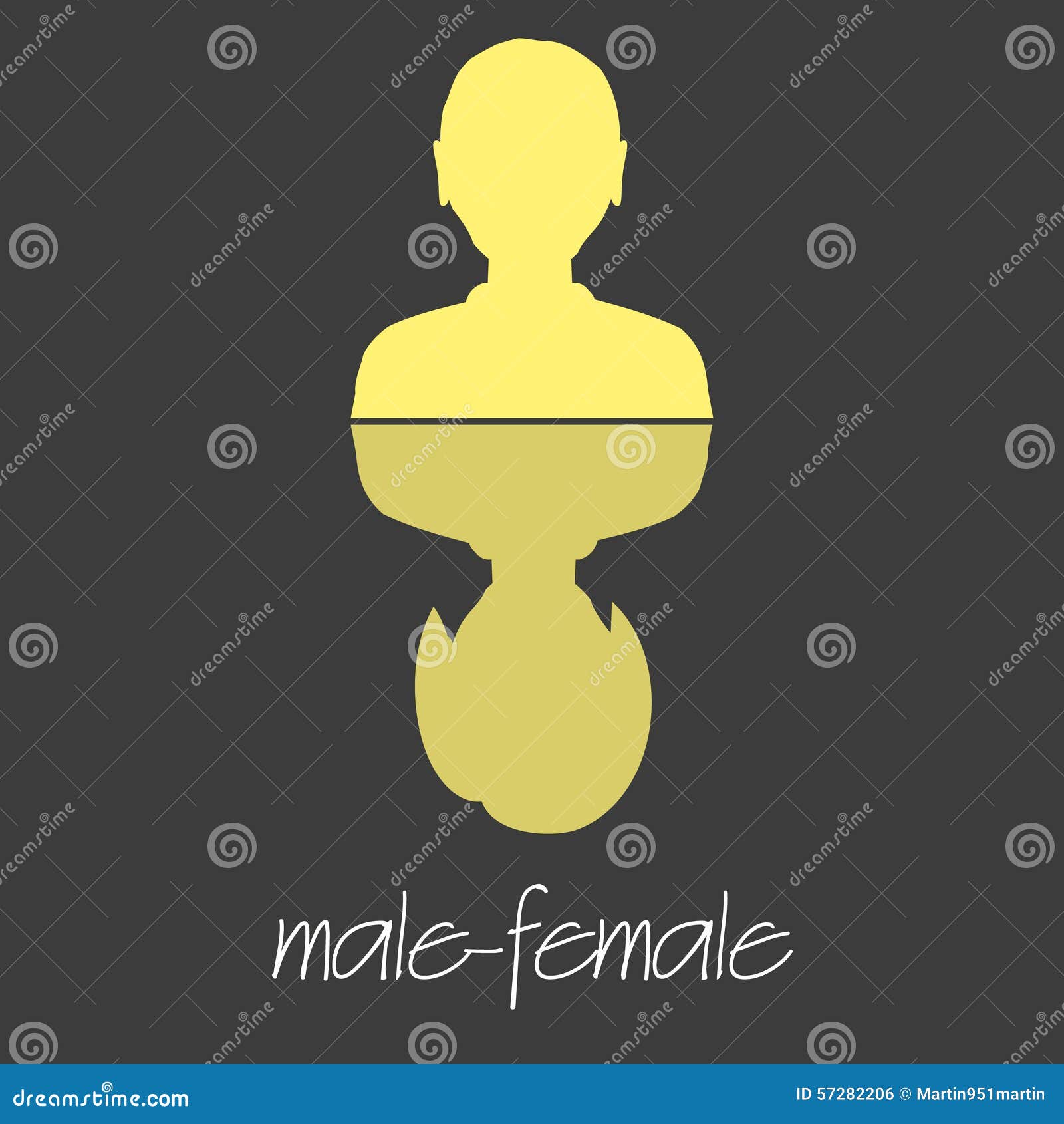 Man Reflection Woman Simple Symbols Banner Eps10 Stock Vector ...
