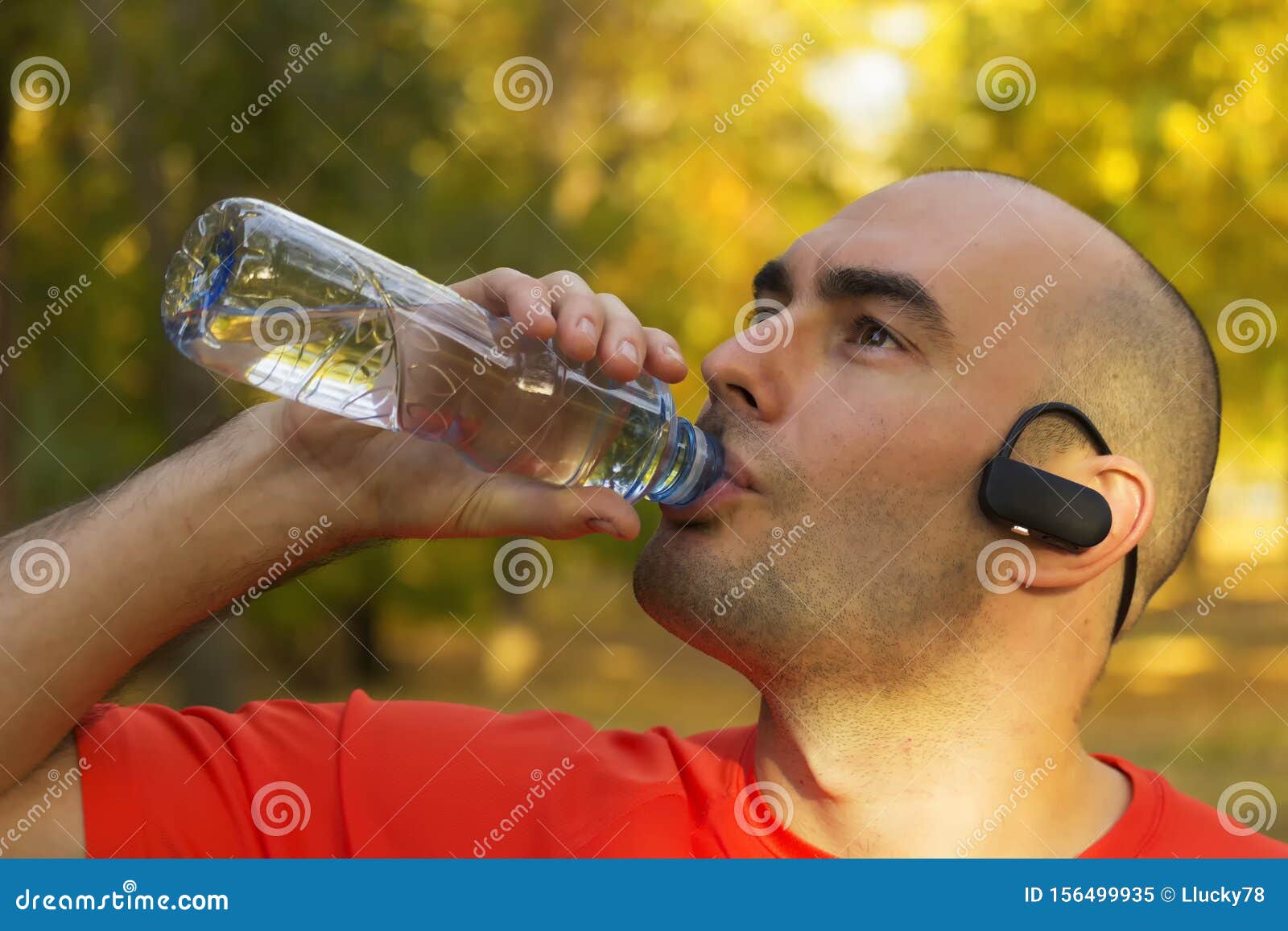 Man Refresh after Exercise, Close Up Stock Image - Image of fresh ...