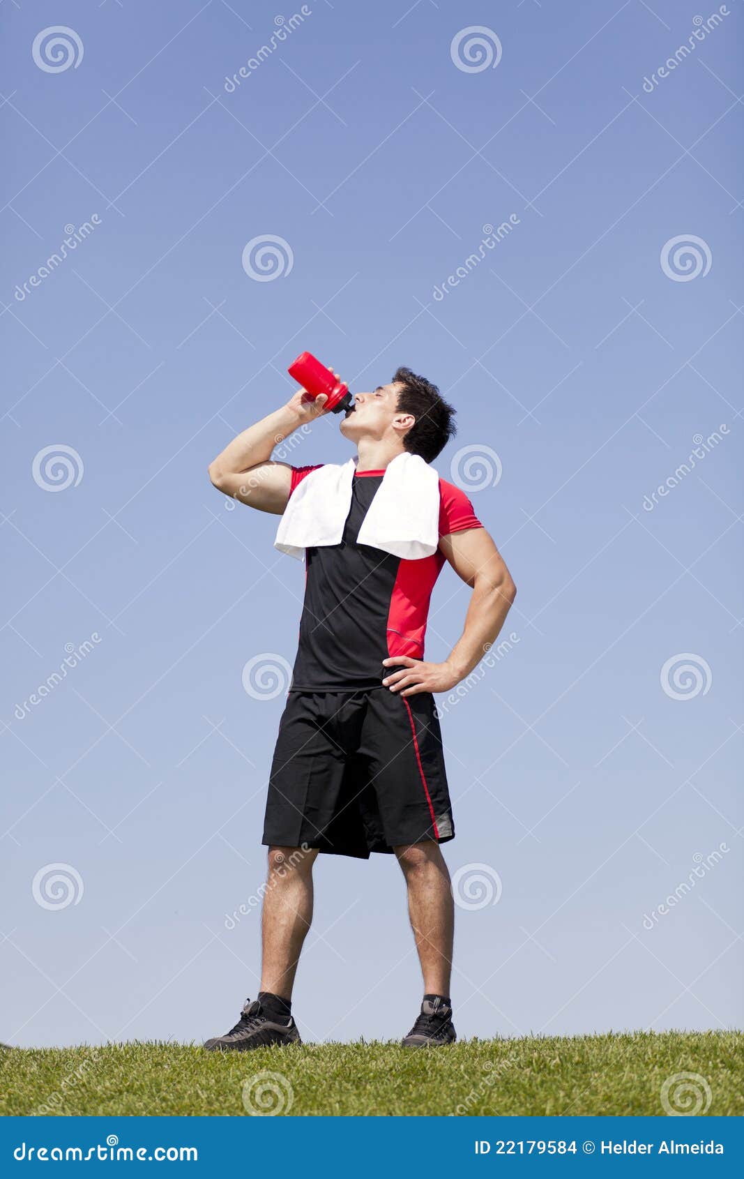 Man Refreshing after the Exercise Stock Photo - Image of copyspace ...