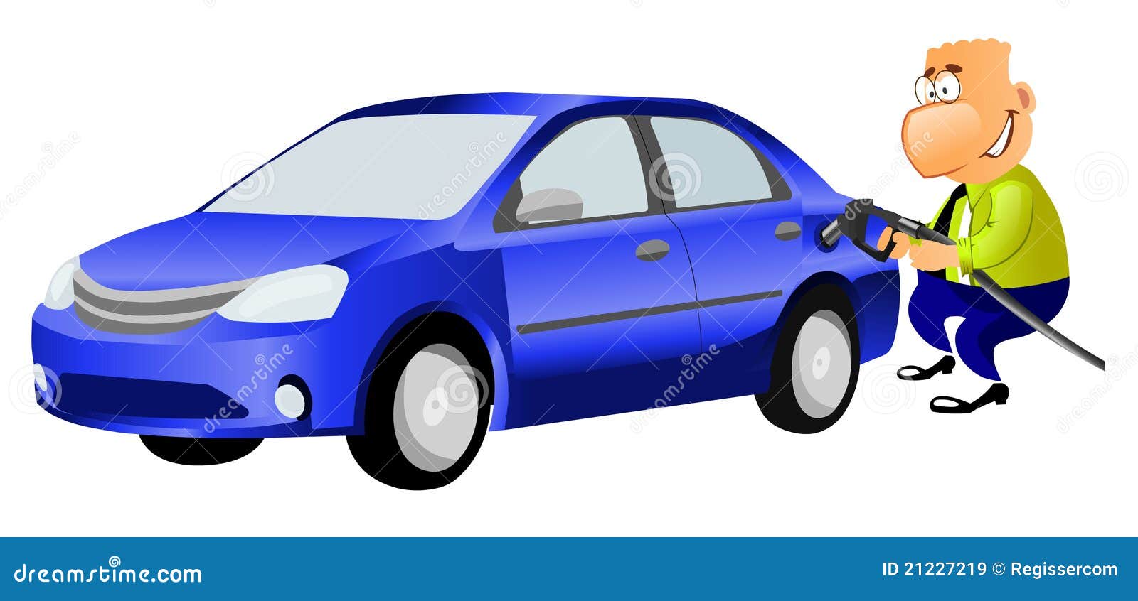 Man with refueling hose stock illustration. Illustration of benzine ...