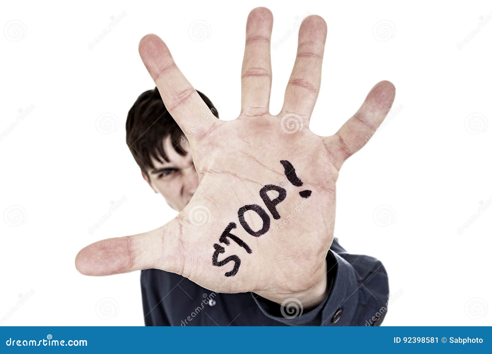 Man with Refusal Gesture stock image. Image of disabling - 92398581