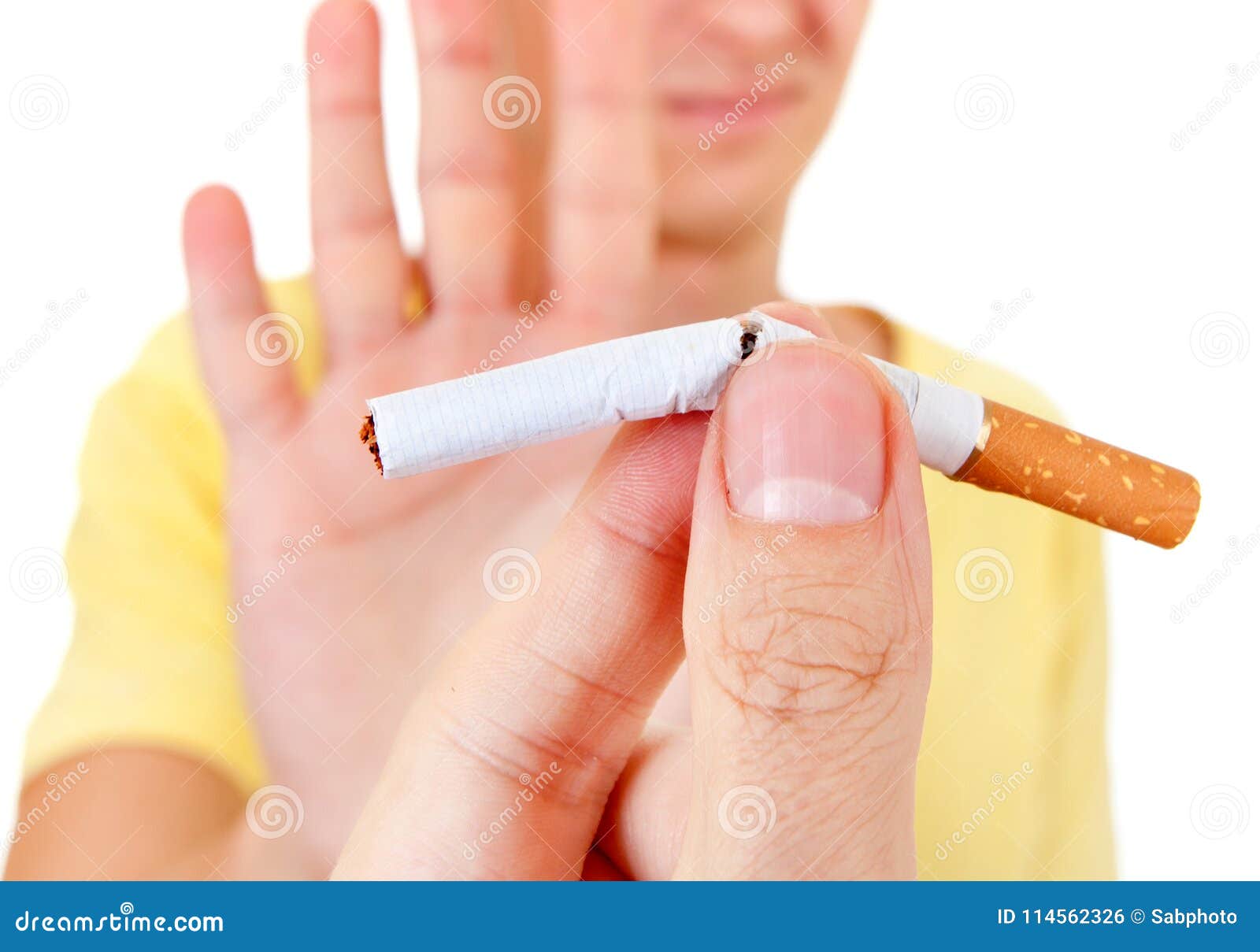Man refuse a Cigarette stock photo. Image of closeup - 114562326