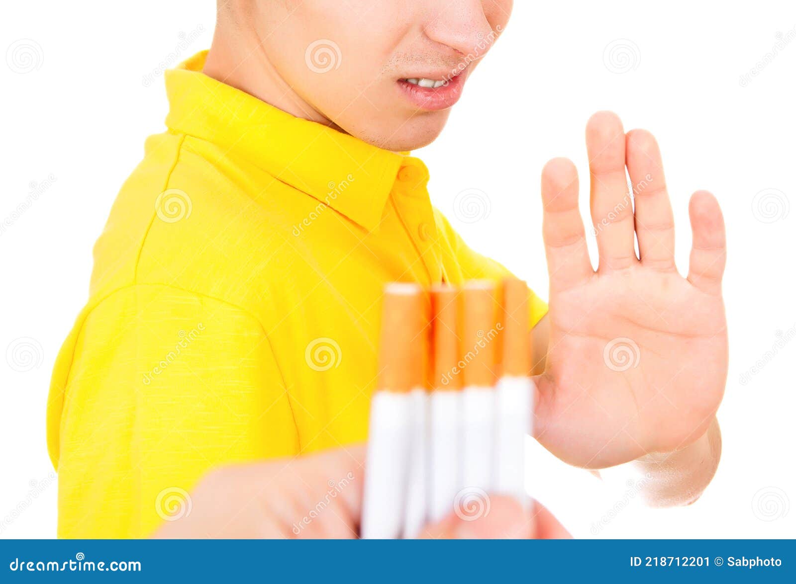 Man refuse a Cigarettes stock image. Image of compulsion - 218712201