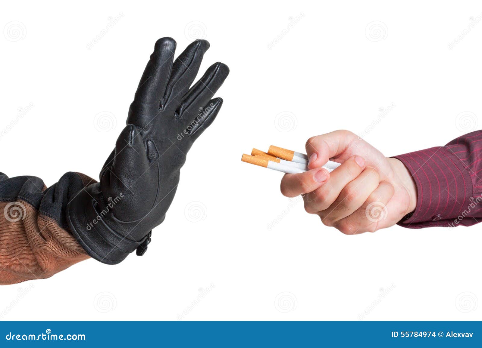 Man Refused the Offer of a Cigarette Stock Photo - Image of gloved ...