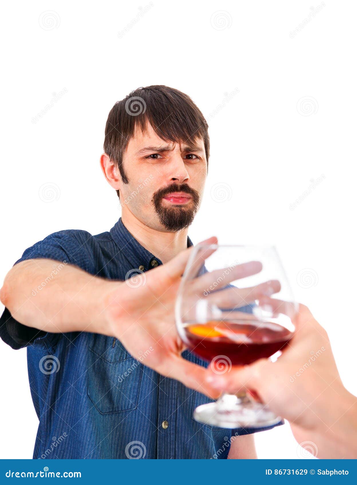 Man refuses Alcohol stock image. Image of alcohol, male - 86731629