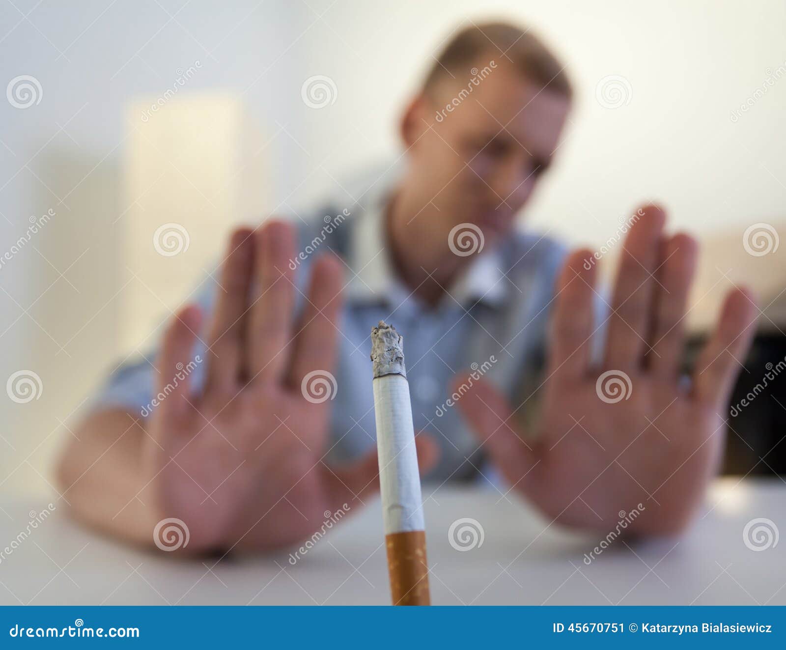 Man Refuses To Smoke a Cigarette Stock Image - Image of pass, give ...