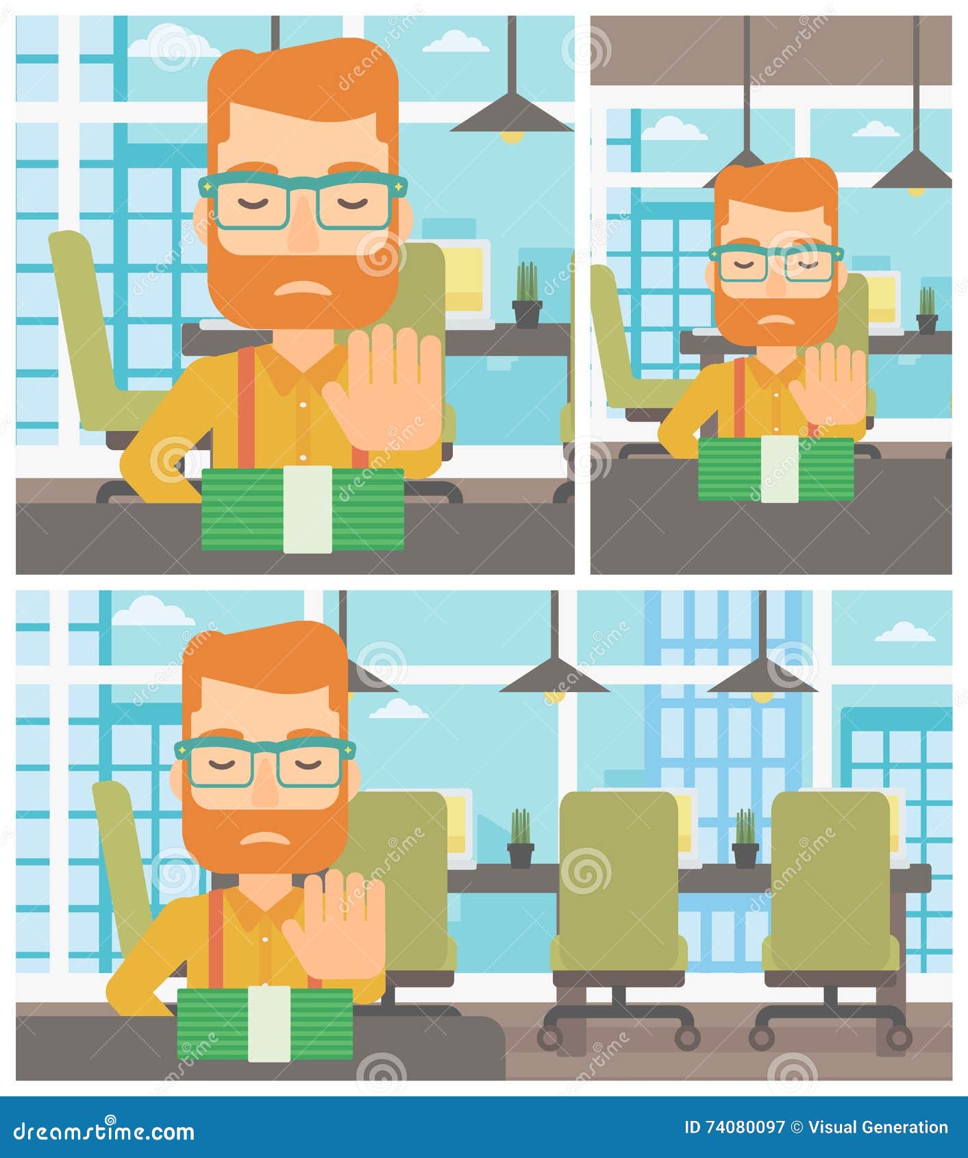 Man Refusing Bribe Vector Illustration. Stock Vector - Illustration of ...