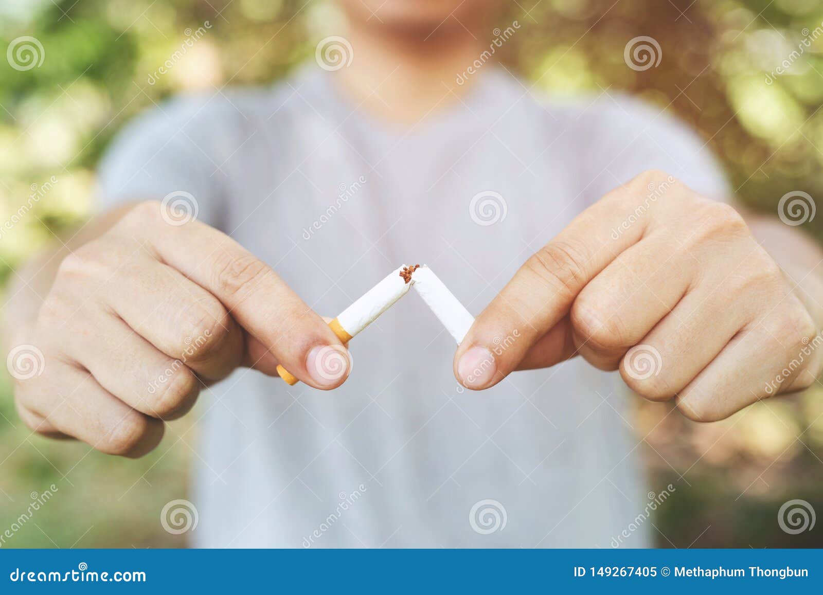 Man Refusing Cigarettes Concept for Quitting Smoking and Healthy ...