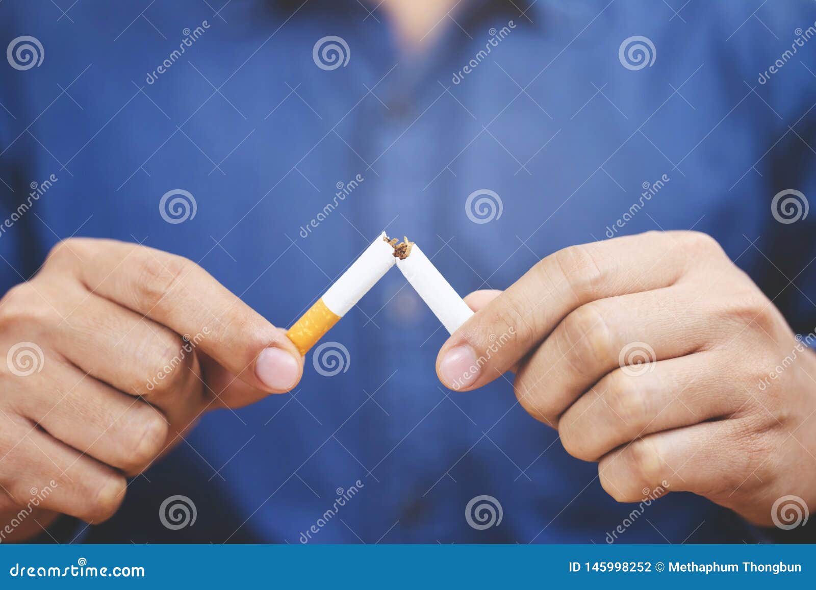 Man Refusing Cigarettes Concept for Quitting Smoking and Healthy Stock ...