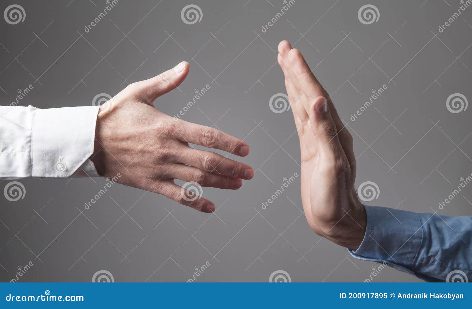 Man is Refusing Shake Hand with Businessman Stock Image - Image of ...