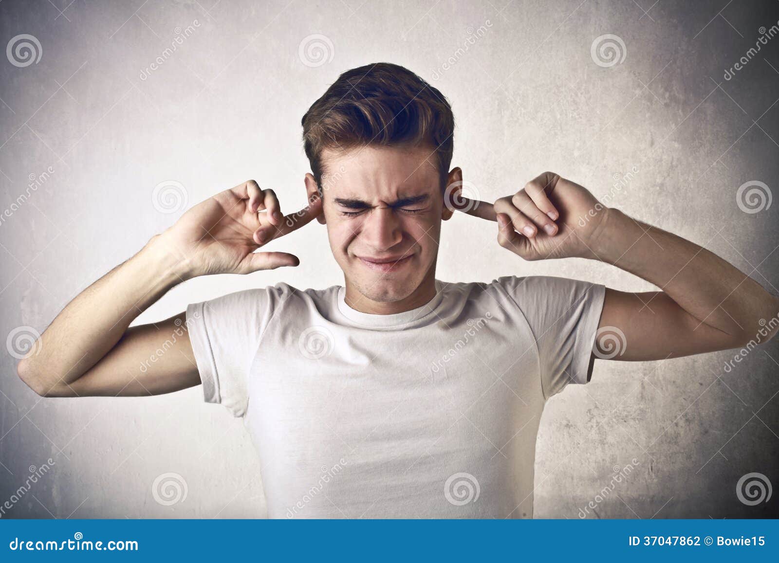 Man refusing to listen stock photo. Image of portrait - 37047862