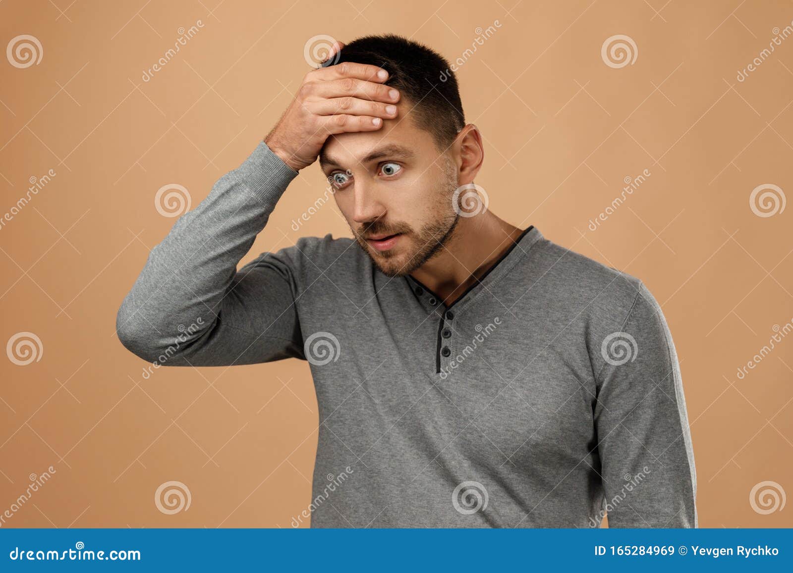 Man Regrets or Forget about Something Stock Image - Image of emotion ...