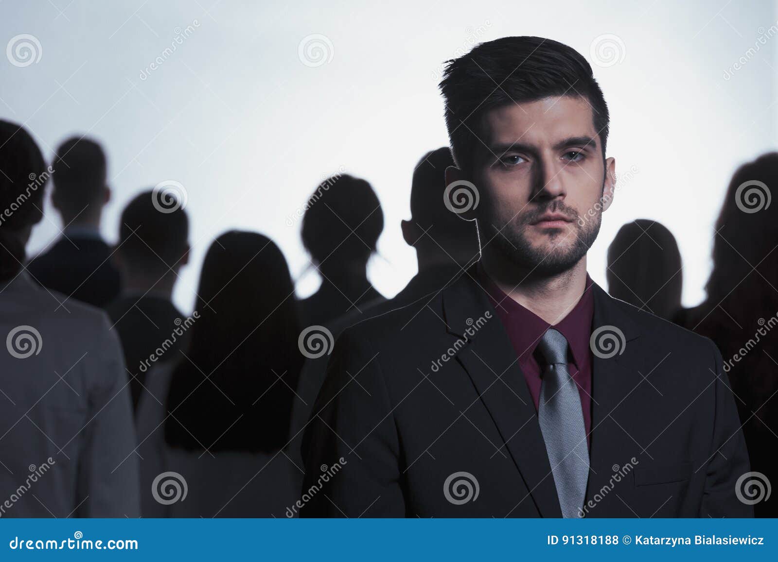 Man Rejected from the Crowd Stock Photo - Image of individuality, black ...