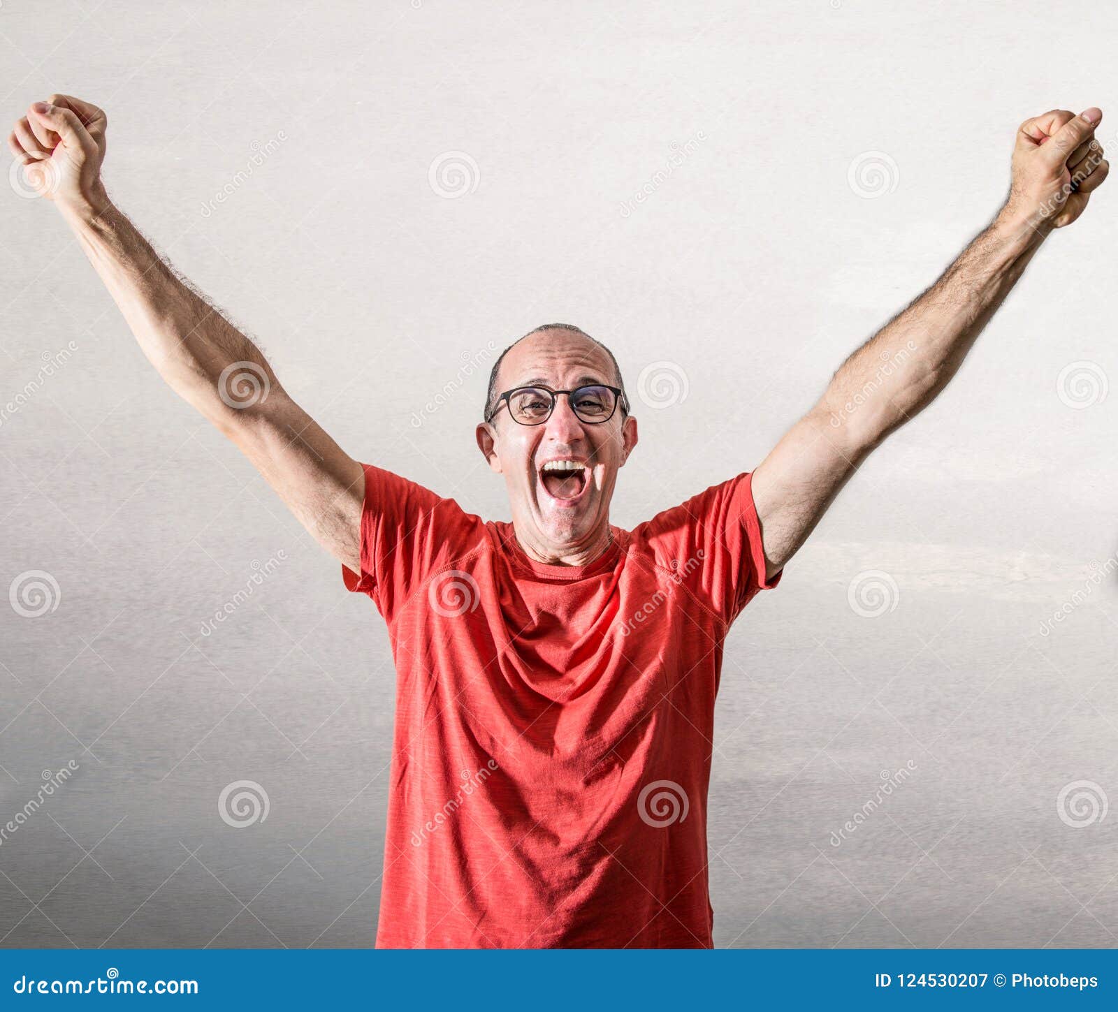 Man Rejoicing for a Great Joy Stock Image - Image of manager, scream ...