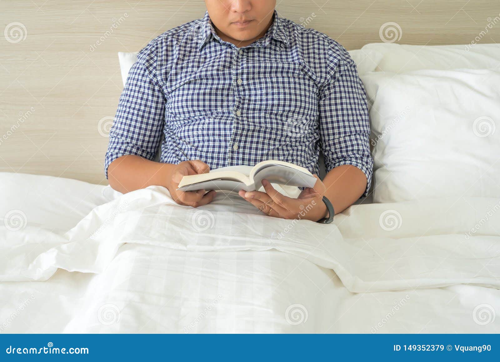 Man Relax by Reading Book in Hotel Room Stock Image - Image of read ...