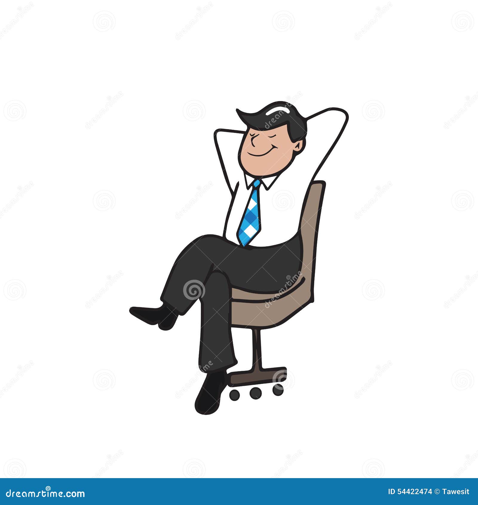 Man relax at work stock vector. Illustration of hand - 54422474