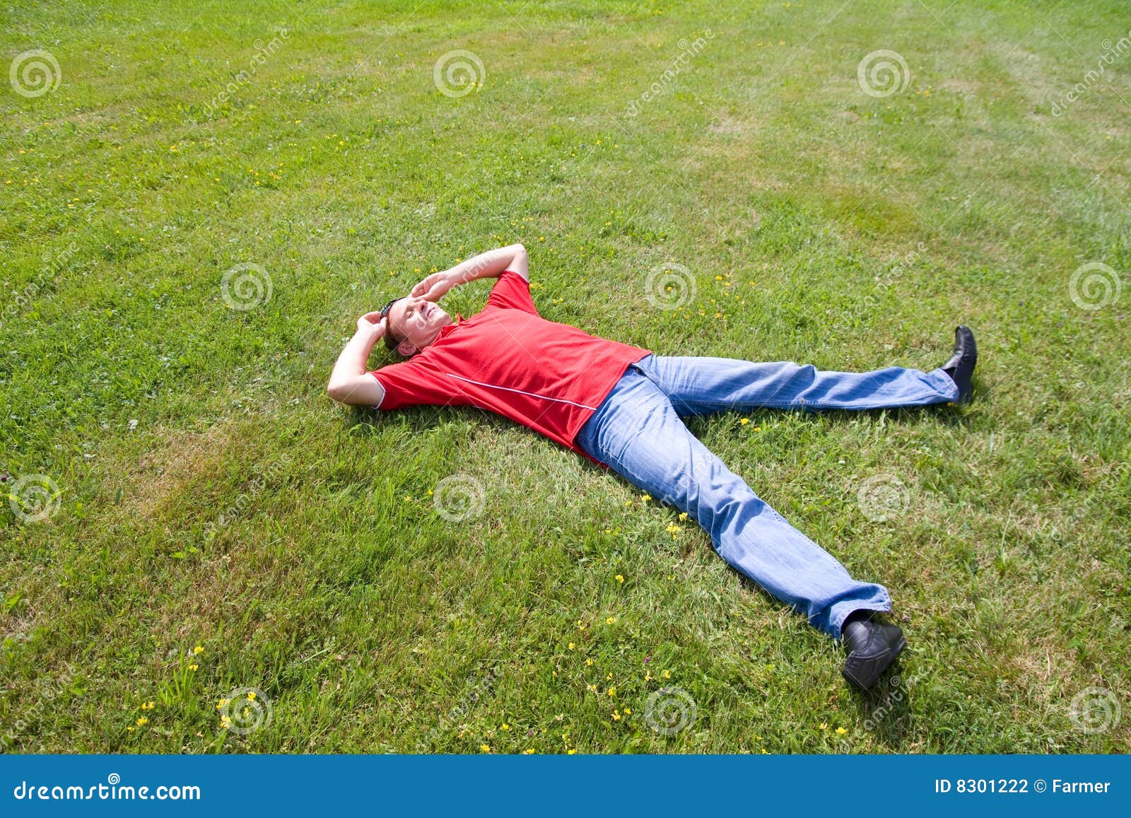 Man relaxation stock photo. Image of lawn, rest, green - 8301222