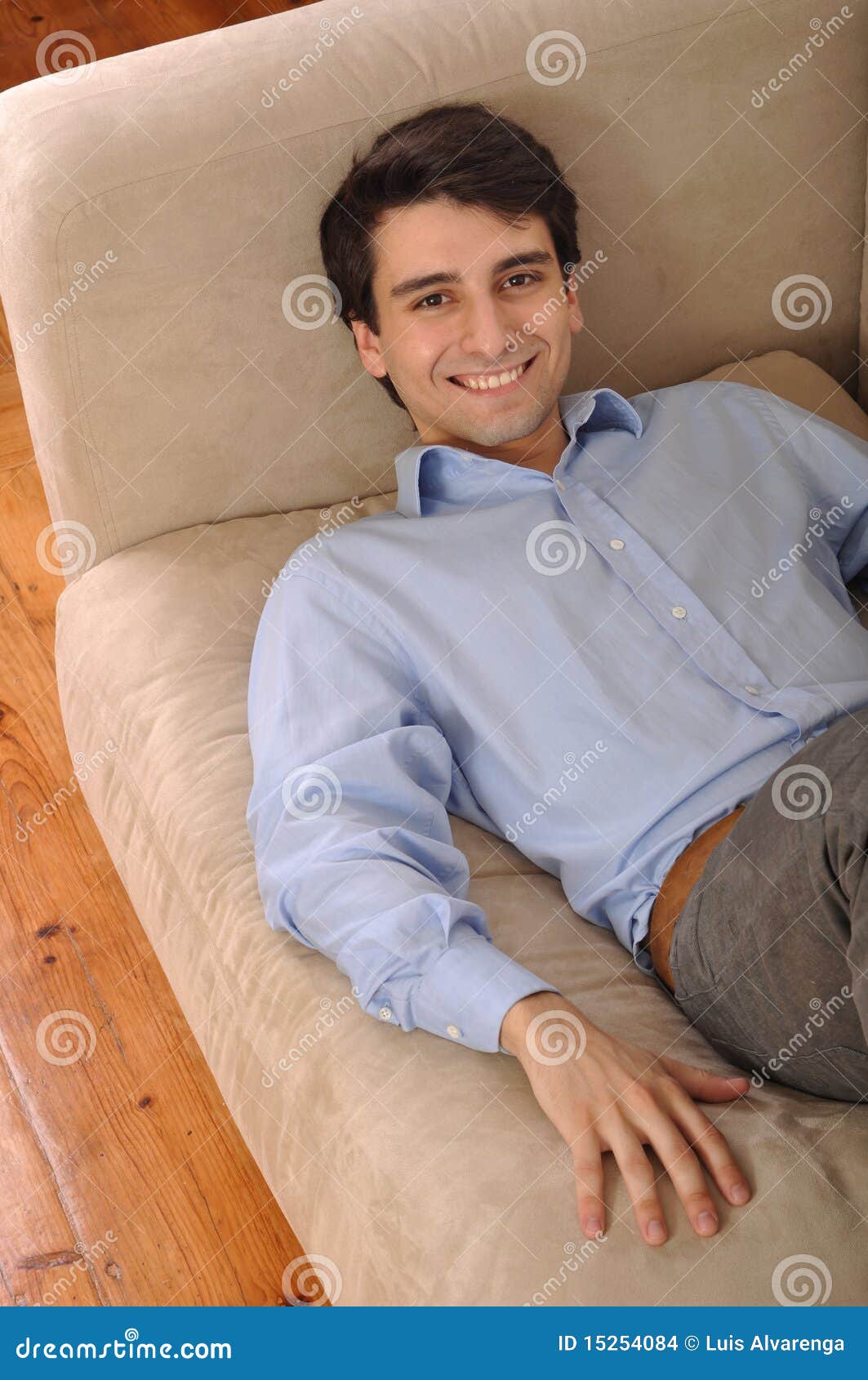 Man relaxing stock photo. Image of lying, blue, alone - 15254084