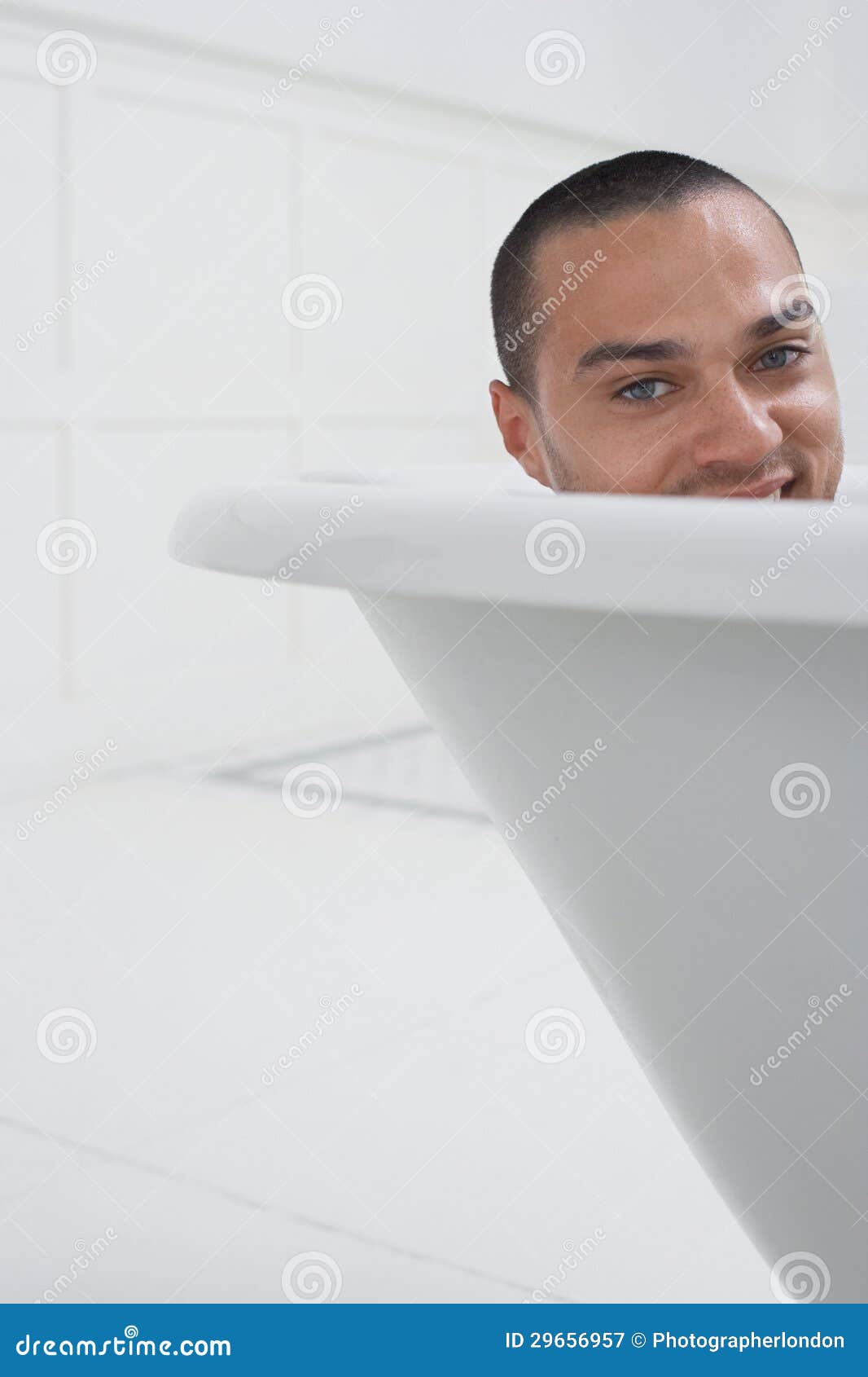 Man Relaxing in Bathtub stock image. Image of bath, mixed - 29656957