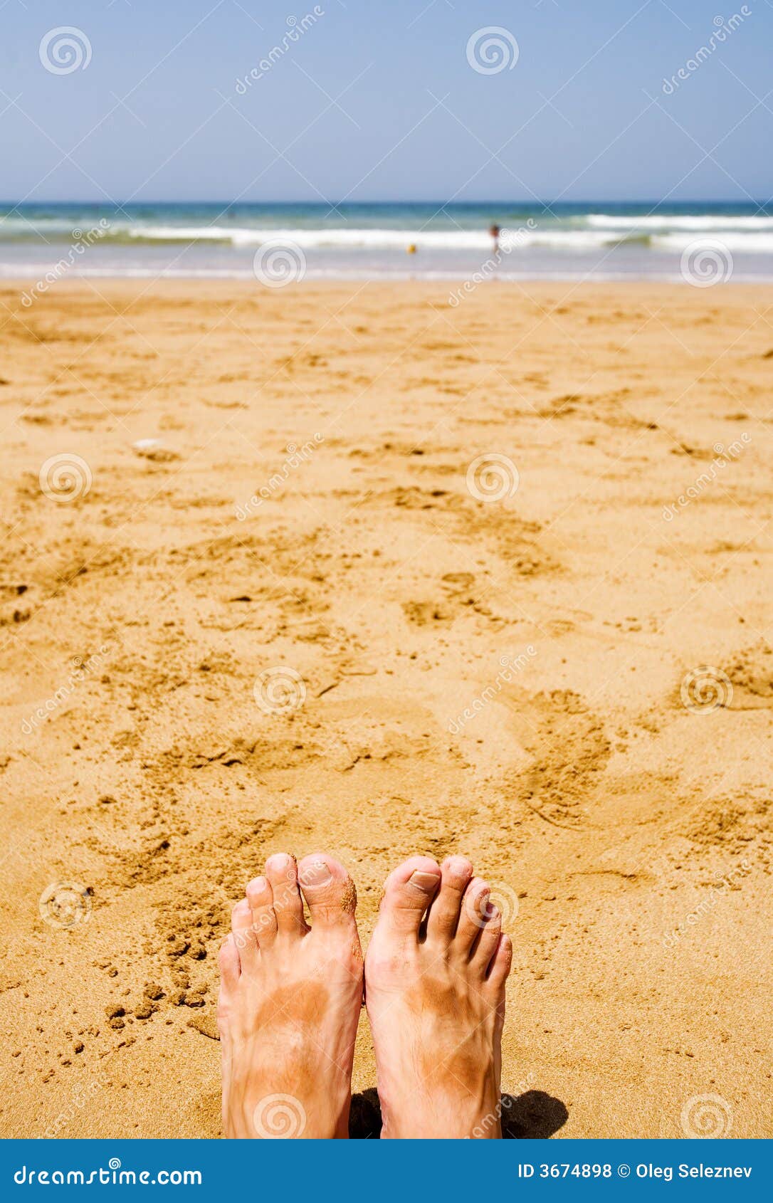 Man relaxing at the beach stock photo. Image of male, water - 3674898