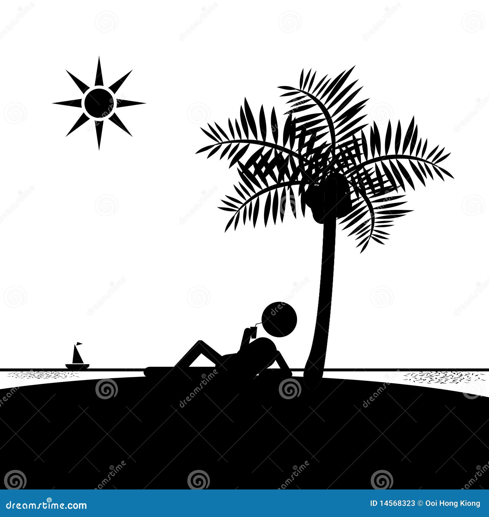 Beach Island Beachcombing Landscape Royalty-Free Cartoon ...