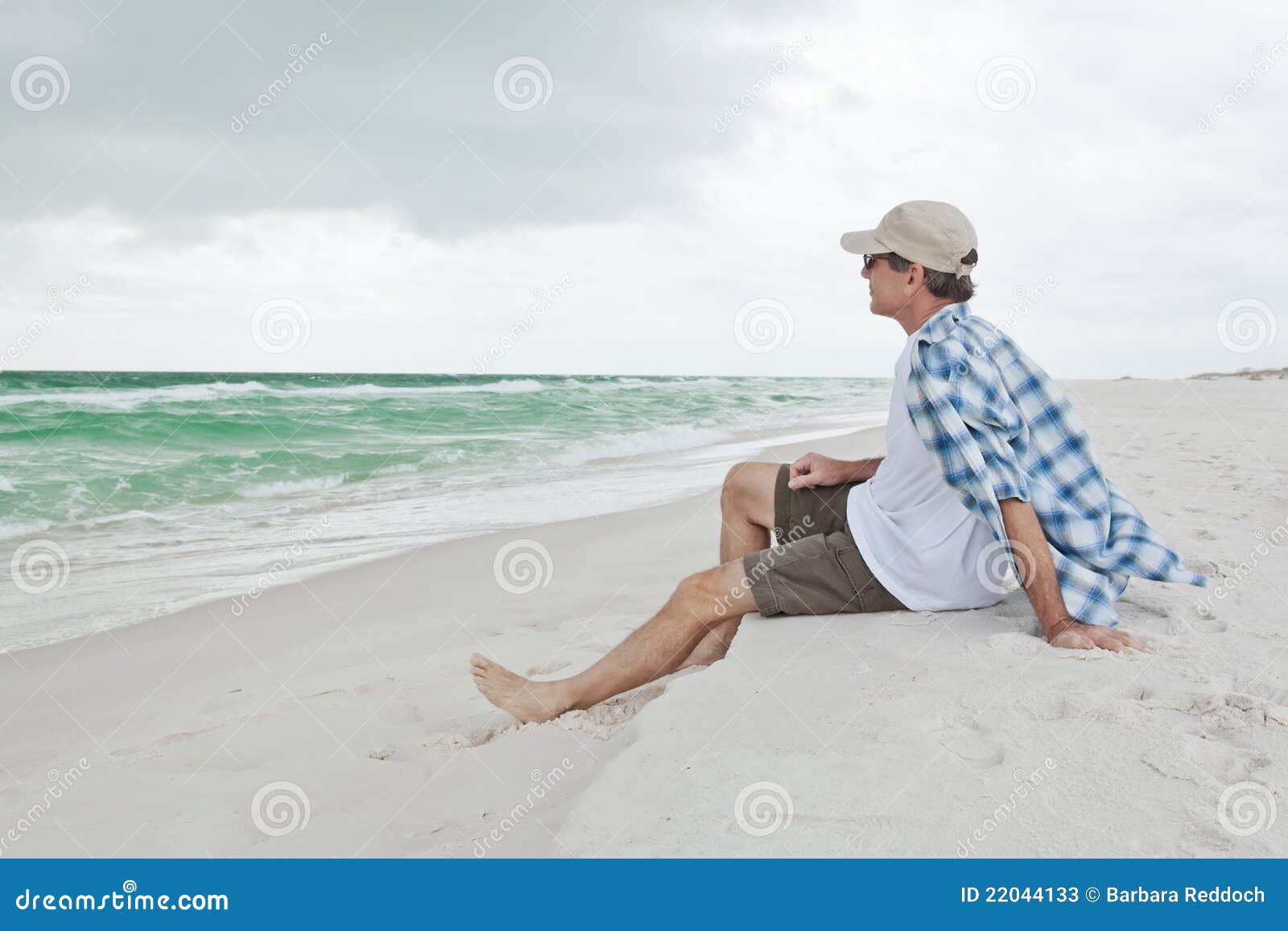 Man Relaxing on a Beautiful Beach Stock Image - Image of leisure ...