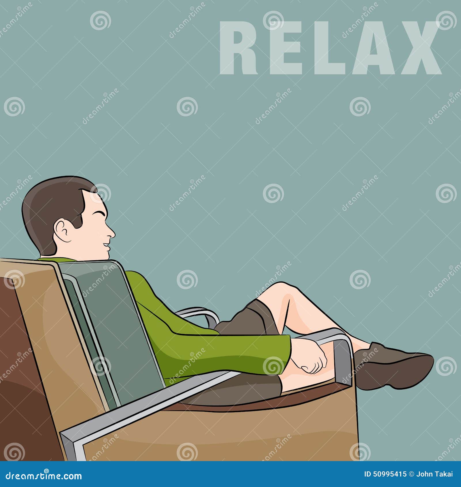 Man Relaxing in Chair stock vector. Illustration of relaxing - 50995415