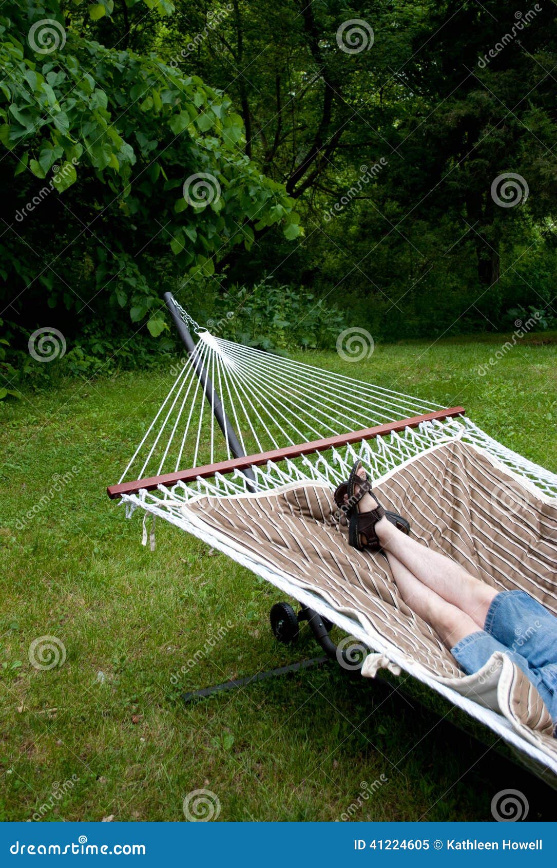 Man relaxing in hammock stock image. Image of tree, nature - 41224605