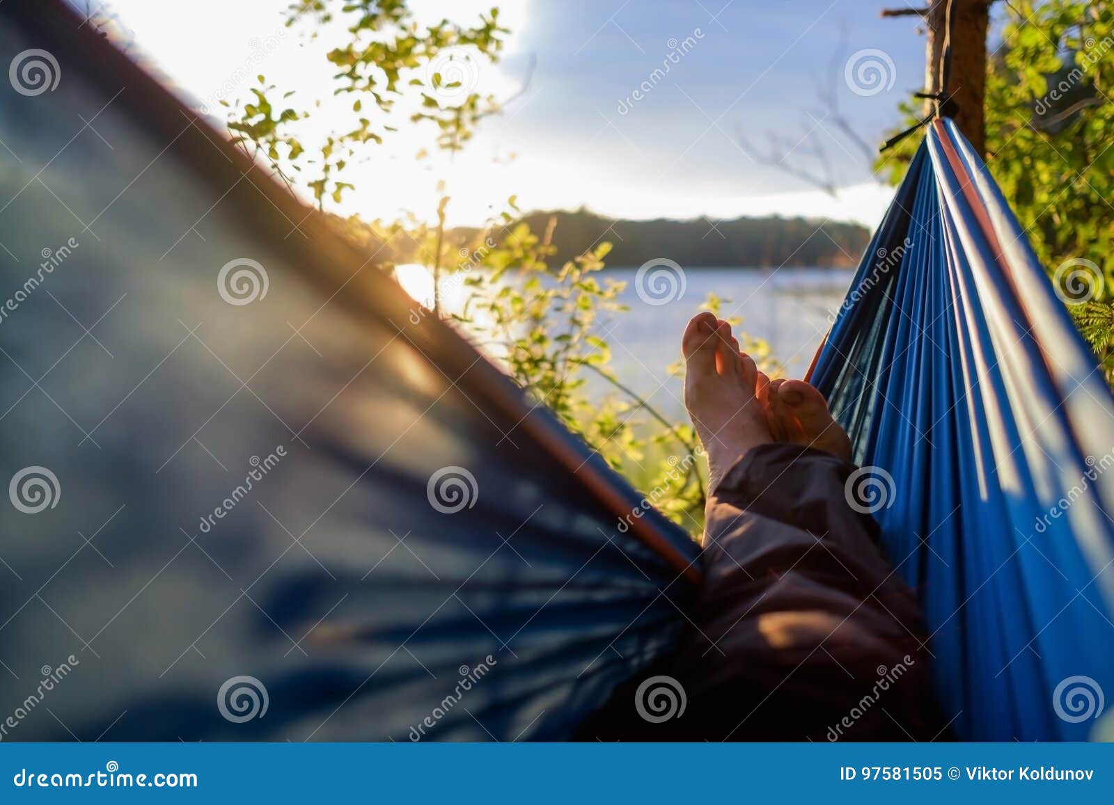 Man Relaxing in the Hammock. Stock Image - Image of lifestyle, explore ...