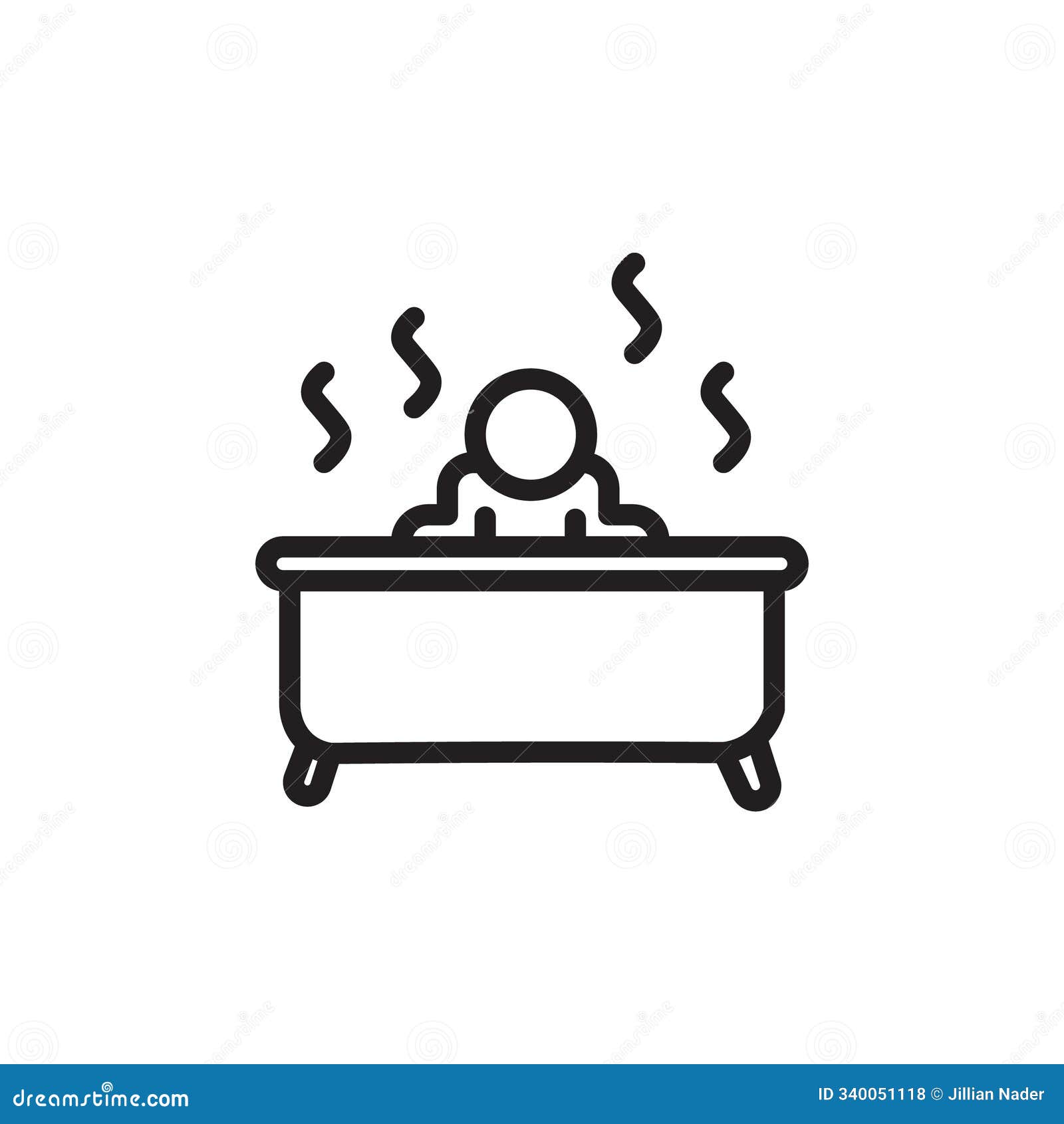 Man Relaxing In Jacuzzi Icon Black And White Vector Outline Sign ...