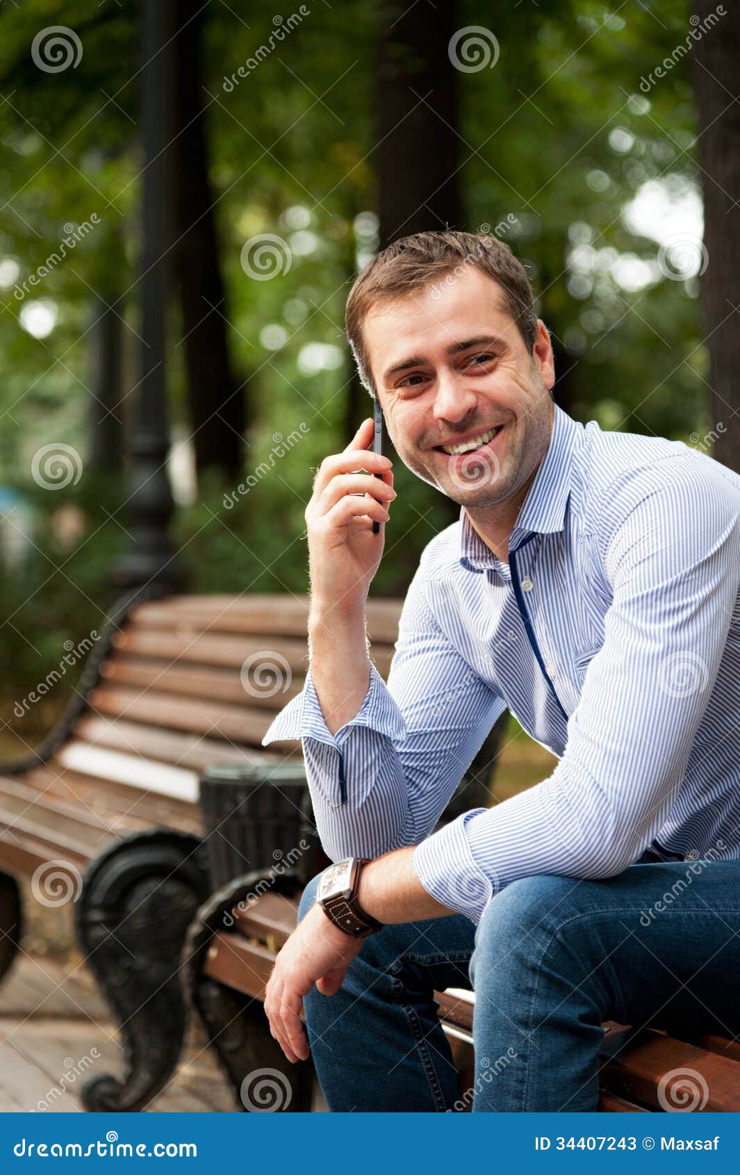 Man Relaxing in the Public Garden Stock Image - Image of city, middle ...