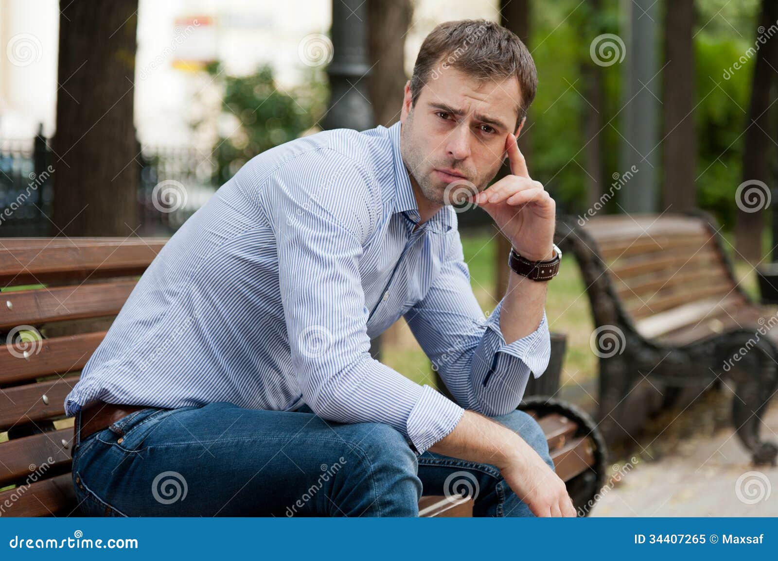 Man Relaxing in the Public Garden Stock Image - Image of employee ...