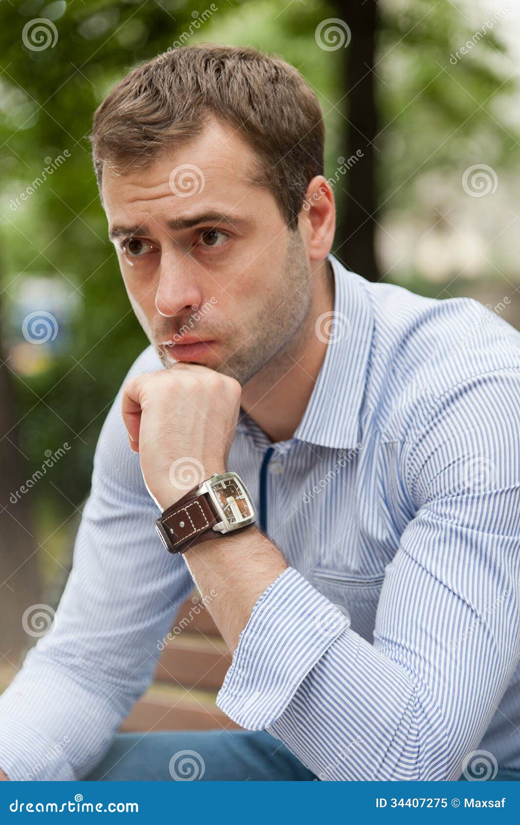 Man Relaxing in the Public Garden Stock Image - Image of green, people ...