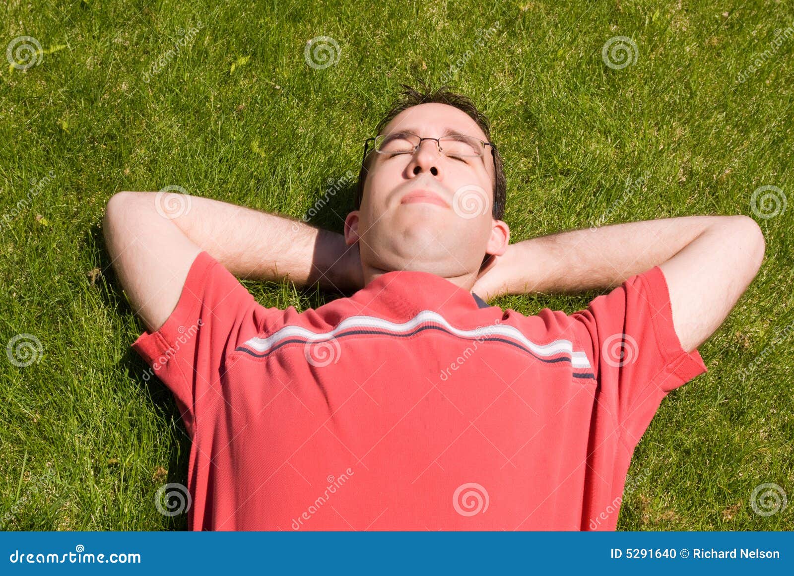 Man Relaxing in the Sun stock photo. Image of green, outdoor - 5291640