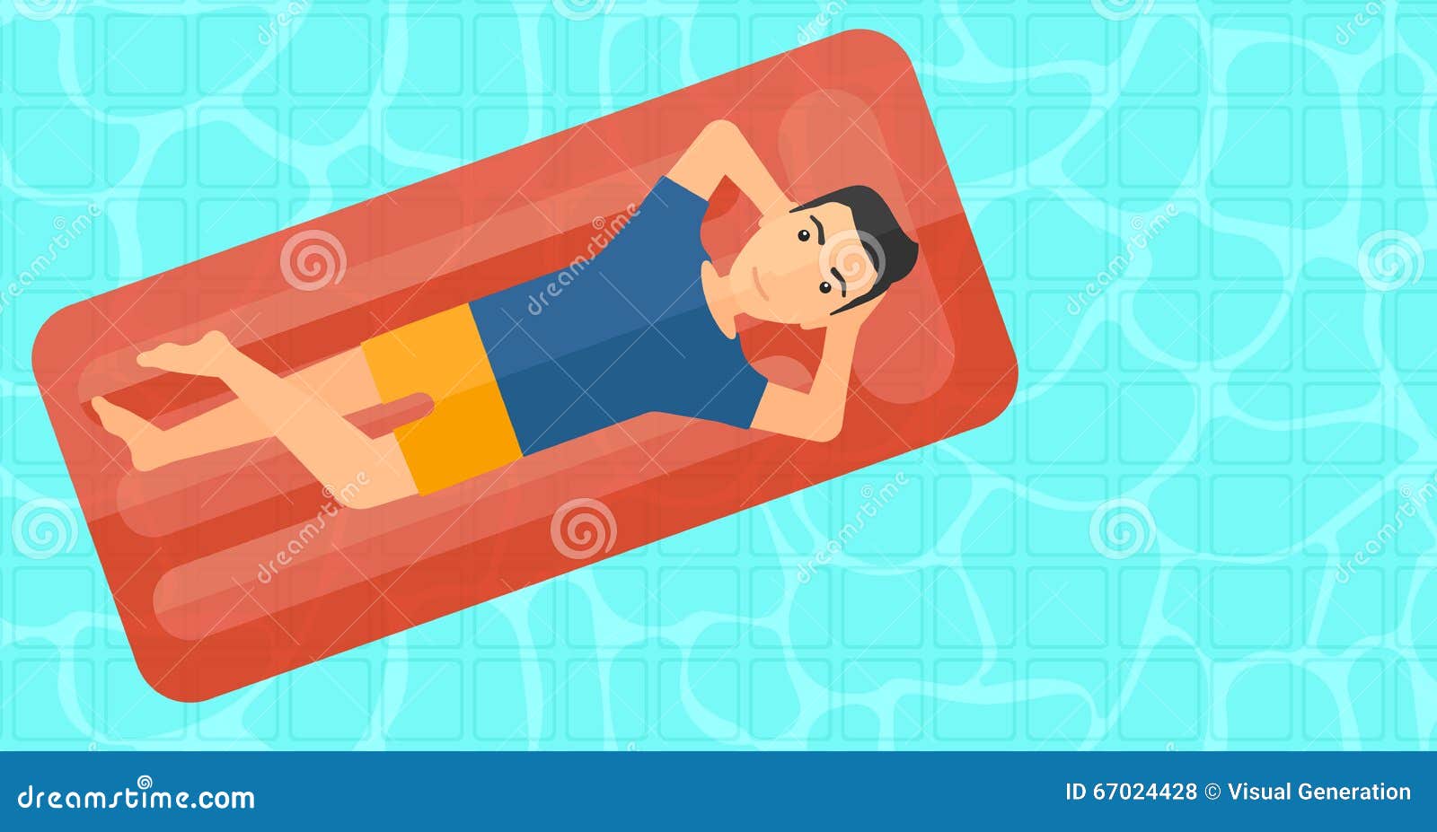 Man Relaxing in Swimming Pool. Stock Vector - Illustration of holiday ...