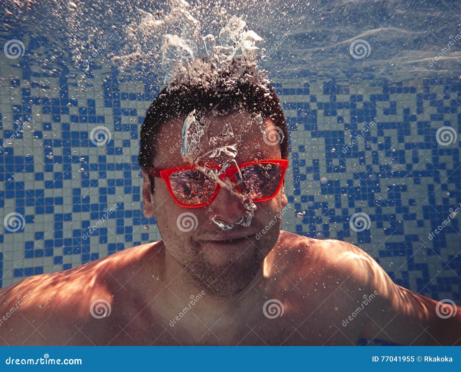 Man relaxing under water stock image. Image of individual - 77041955